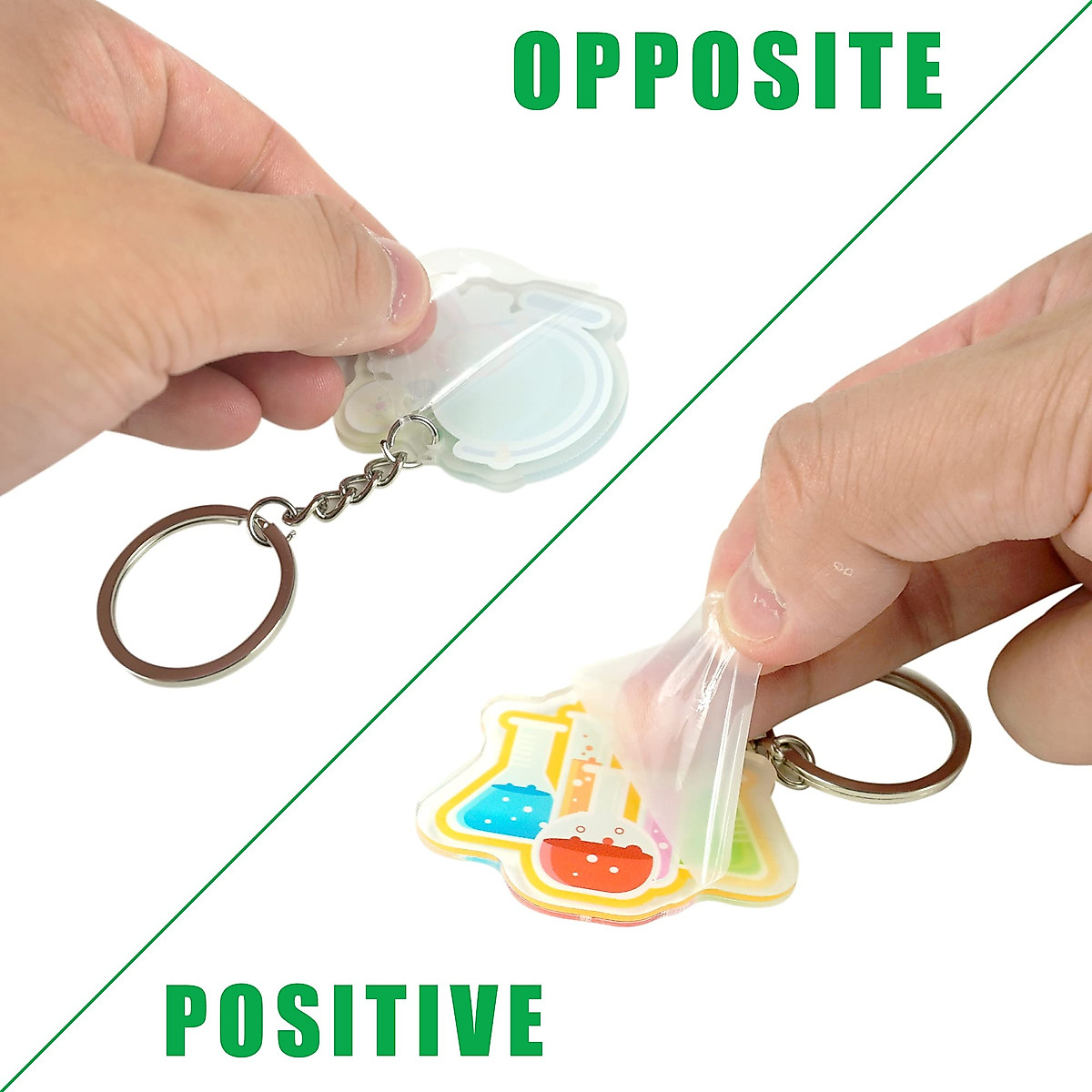 BUYWUMORE Science Party Favors 12 Sets with Keychains Thank You Kraft Tags and Organza Bags for Scientist Theme Birthday Party Classroom Rewards School Party Supplies