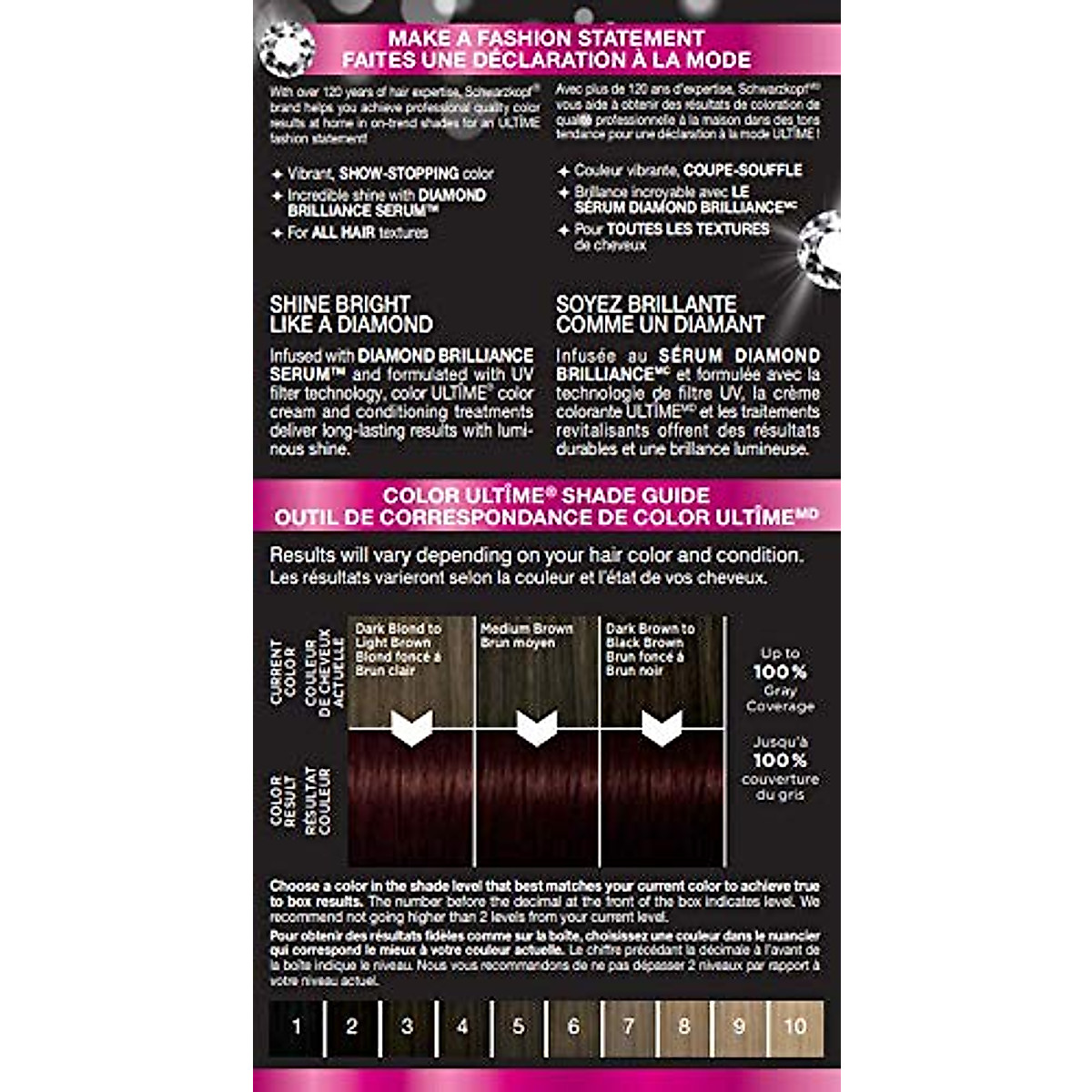 Schwarzkopf Color ultime permanent hair color creme, glam nights, 4.28 auburn brown