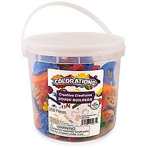 Colorations - BUILDME Creative Creatures Dough Builders (Includes 260 pieces) - Dough & Molding Clay Accessories for Kids - Screen-Free Play Time - Builds Animals & Characters