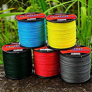BAIKALBASS Braided Fishing Line 4 Strands Strong Multifilament PE Braid Wire for Saltwater 547Yard/500M 35LB Gray