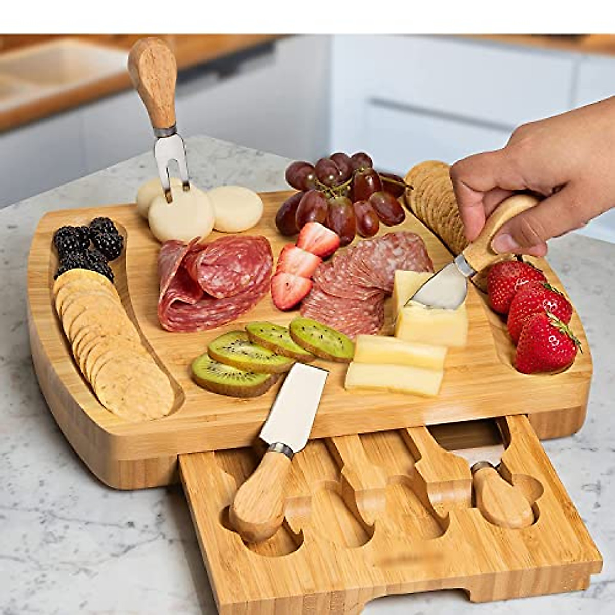 WALNUT Storage Tray Kitchen Drawer Type Cooked Food Platter Service Tray Bread Board Cutting Board Wood Cutting Board