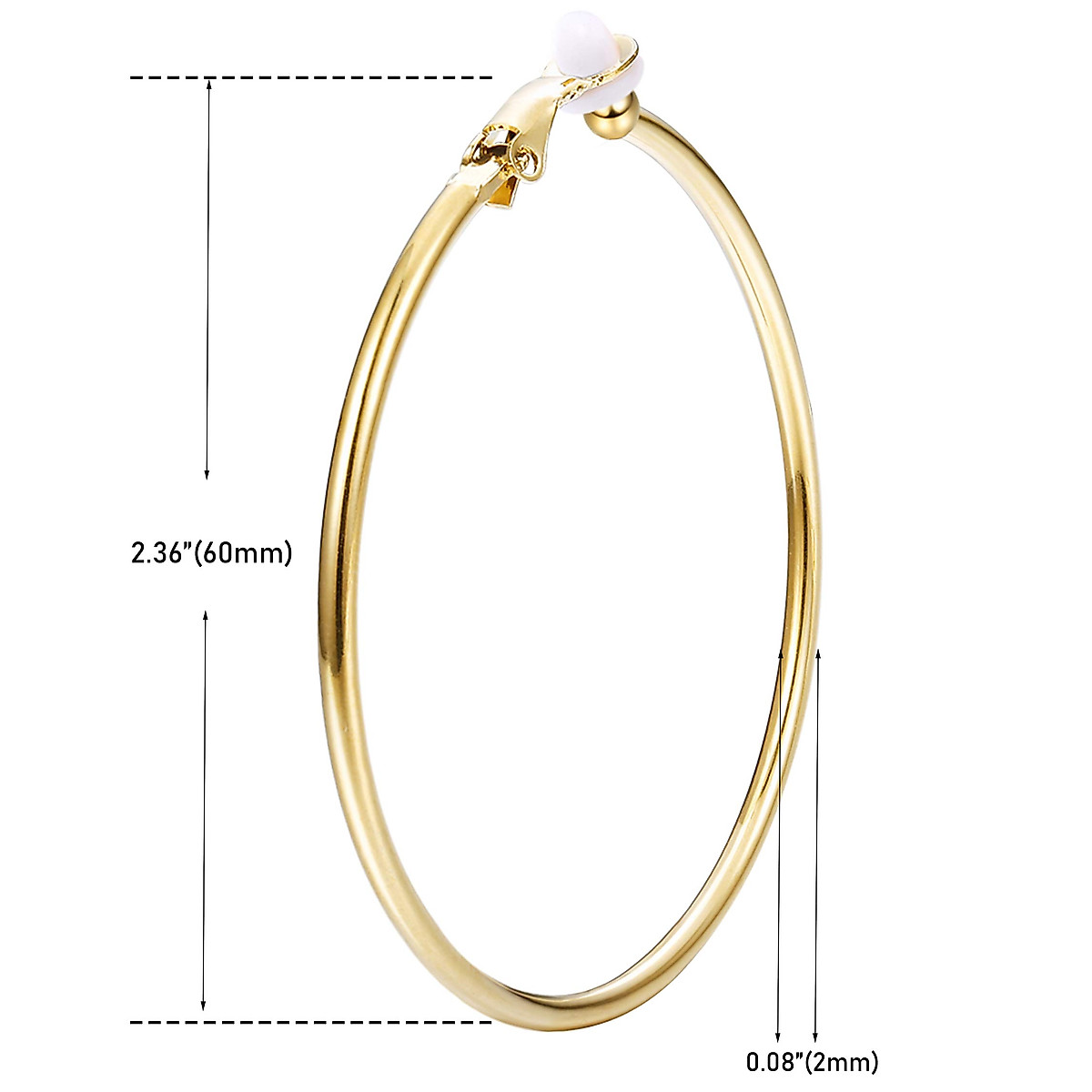 JOERICA Clip On Hoop Earrings for Women Silver Tone Gold Tone Rose Gold Tone Black Unpierced Hoop Earrings Non-pierced