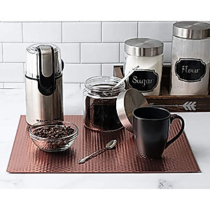 Heat Resistant, Non-Slip, Metal Counter / Table Protector Mat, Large - 14" x 17" - 2 Pack - Copper Color