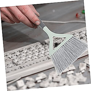 FOYTOKI 1 Set Broom Dustpan Desktop Cleaning Supplies Kitchen Desktop Dustpan Cage Cleaner Desktop Cleaning Broom Mini Broom Keyboard Mini Dustpan Mini Garbage Container Plastic Green