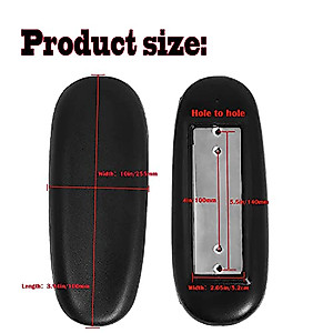 Ketofa Office Chair Arm Pads Replacement Armrest Fits All Styles of Arms with Mounting Hole 4" 5.5" Mounting Hole, Black