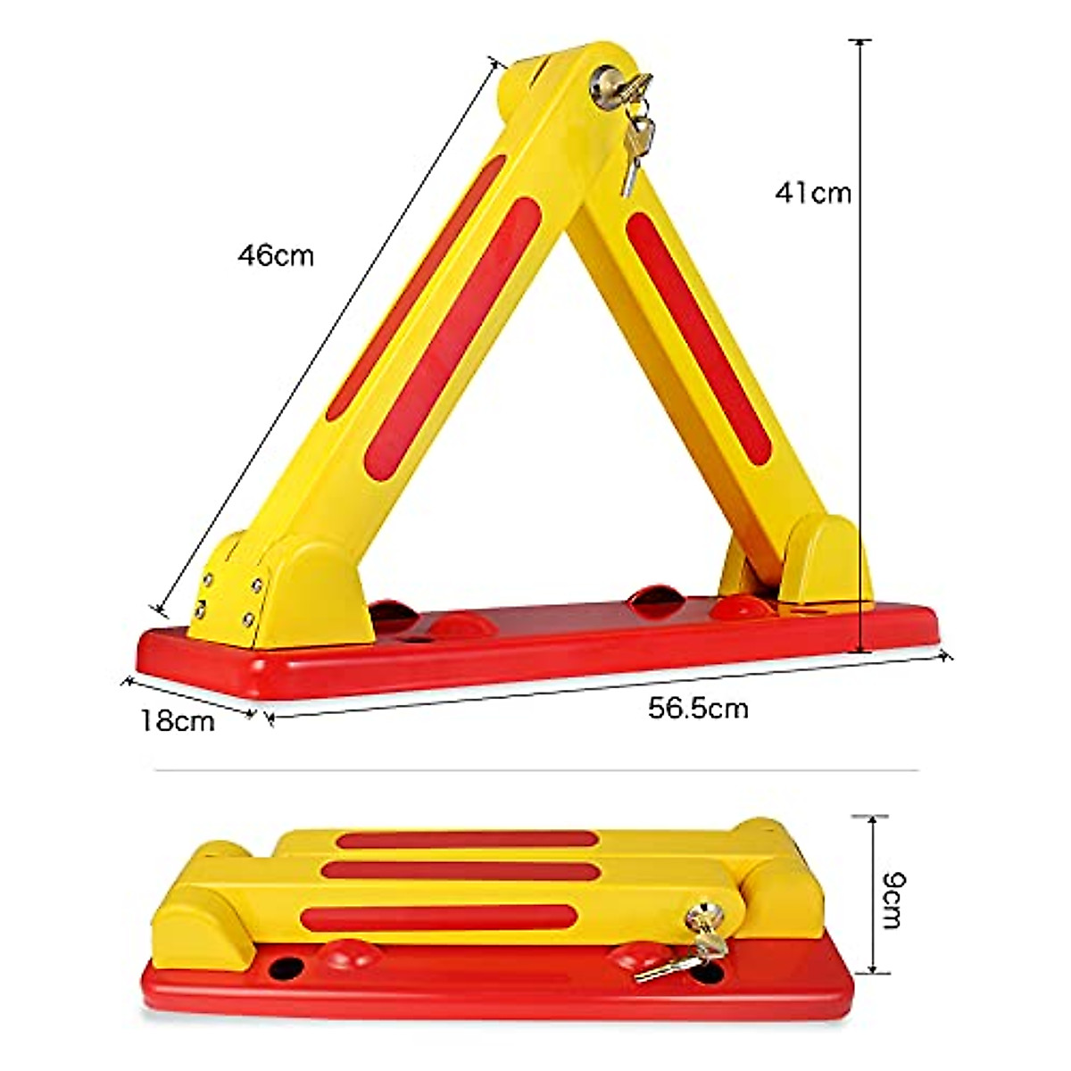 Triangular Foldable Parking Barrier,Removable Parking Space Lock,Manual Parking Blocker,Used for Lane Interception Parking,Safe Collision Avoidance