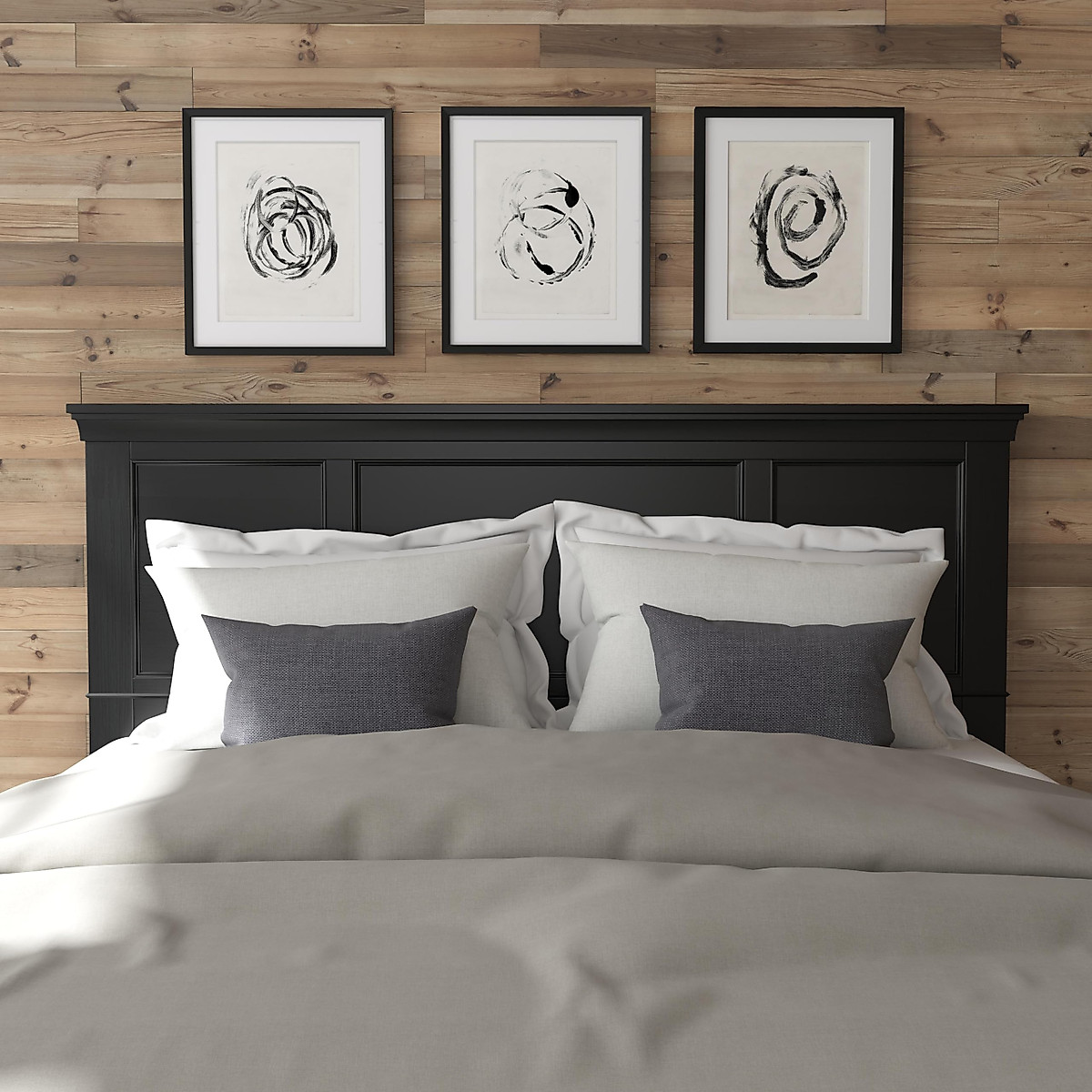 Homestyles Bedford Headboard, King (U.S. Standard), Black