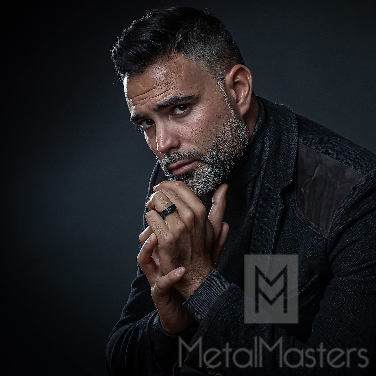 Metal Masters Co. Tungsten Carbide Black Wedding Band Eternity Ring, Cubic Zirconia Inlay Comfort Fit 10.5