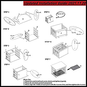 DWANTON Dog Crate Furniture with Cushion, Wooden Dog Crate Table, Double-Doors Dog Furniture, Indoor Dog Kennel, Dog House, Dog Cage Medium, 32.5" L