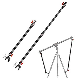 Neewer Camera Slider Support Arm Stabilizer, 2-Pack Adjustable Tripod Stability Arm for Increasing Stability in Aluminum Alloy, Extendable Poles for Camera Video Slider Rail with C Clamps and BallHead