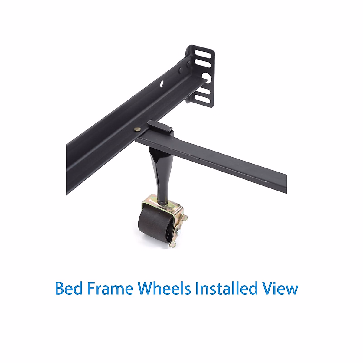 Metal Stem Heavy Duty Rollers Casters Wheels for Bed Frame, Set of 4 (2 Locking, 2 Non Locking)