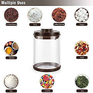 Coffee canister,Airtight Storage Coffee Beans Container,Large Glass Jar with One Way Co2-Release Valve,Fresh food container for Beans,Ground coffee,Sugar,Flour,Cookie,Nuts