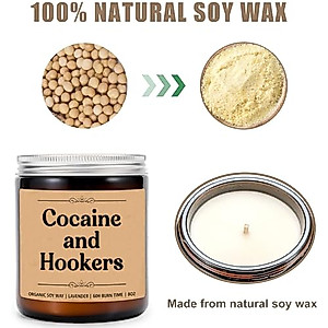 Cocaine and Hookers Candle - Scented Candle - Funny Gift for Birthday - Best Friend Birthday Gift - Gift for Him - Gift for Her - Adult Candle - Sneaky Candle