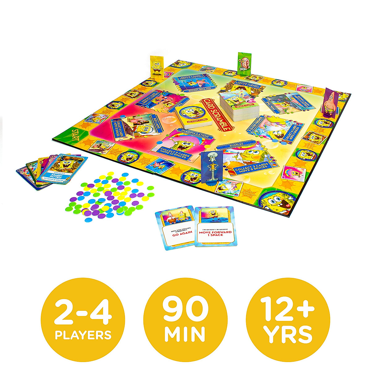 AQUARIUS SpongeBob Card Scramble Board Game - Fun Family Party Game for Kids, Teens & Adults - Entertaining Game Night Gift - Officially Licensed Merchandise