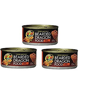 (3 Can Pack) Zoo Med Bearded Dragon Food Adult Wet Food (6 Ounces Per Can)
