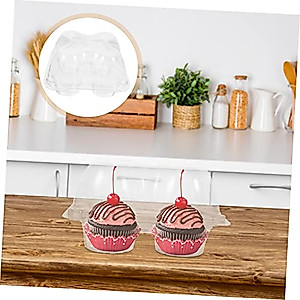 Zerodeko 30 pcs Four piece cake box mini containers clear container with lid mini paper cups transparent cupcake holders cake containers with lids muffin gifts carriers egg tart container