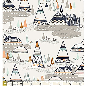 Hello Bear Quilting Bundle | Native American Fabrics | Navy Gray Nursery Fabrics | Indian Summer | Southwestern Quilt Bundle | 9 Fabrics | Art Gallery Fabrics (Half Yards)