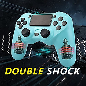 YsoKK 2 Pack Wireless Controller for PS4 Remote for Playstation 4/Pro/Slim/, with Double Shock/Stereo Headset Jack/Touch Pad/Six-axis Motion Control(Purple and Berry Blue)