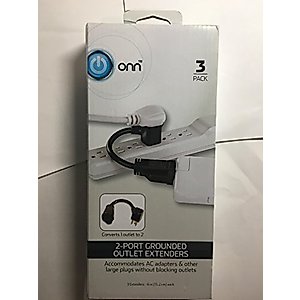 Omn 2port grounded outlet extenders 3 pk