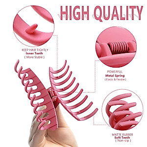 Beauty.H.C Large Hair Claw Clips for Women, Big Matte Hair Clips, Fashion Colorful Banana Hair Clips for Thick Curly Hair, Aesthetic Preppy Stuff for Teen Girls (4 Inches - 8 Pack)