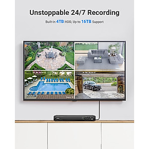 ANNKE 16CH PoE Security Camera System, 8X 3K/5MP Wired Turret IP Cameras with Built-in Microphone, 2.8mm Lens, IP67, 12MP NVR Recorder with 4TB HDD, AI Motion Detection, Compatible with Alexa