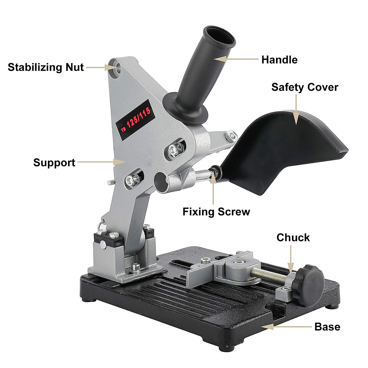 Angle Grinder DIY Angle Grinder Cast Iron Stand Grinder Holder Cutter Support Bracket Holder Cutting Machine for 115/125mm Angle Mill