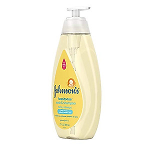 Johnson's Head-To-Toe Gentle Baby Body Wash & Shampoo, Tear-Free, Sulfate-Free & Hypoallergenic Bath Wash & Shampoo for Baby's Sensitive Skin & Hair, Washes Away 99.9% Of Germs 27.1 fl. oz