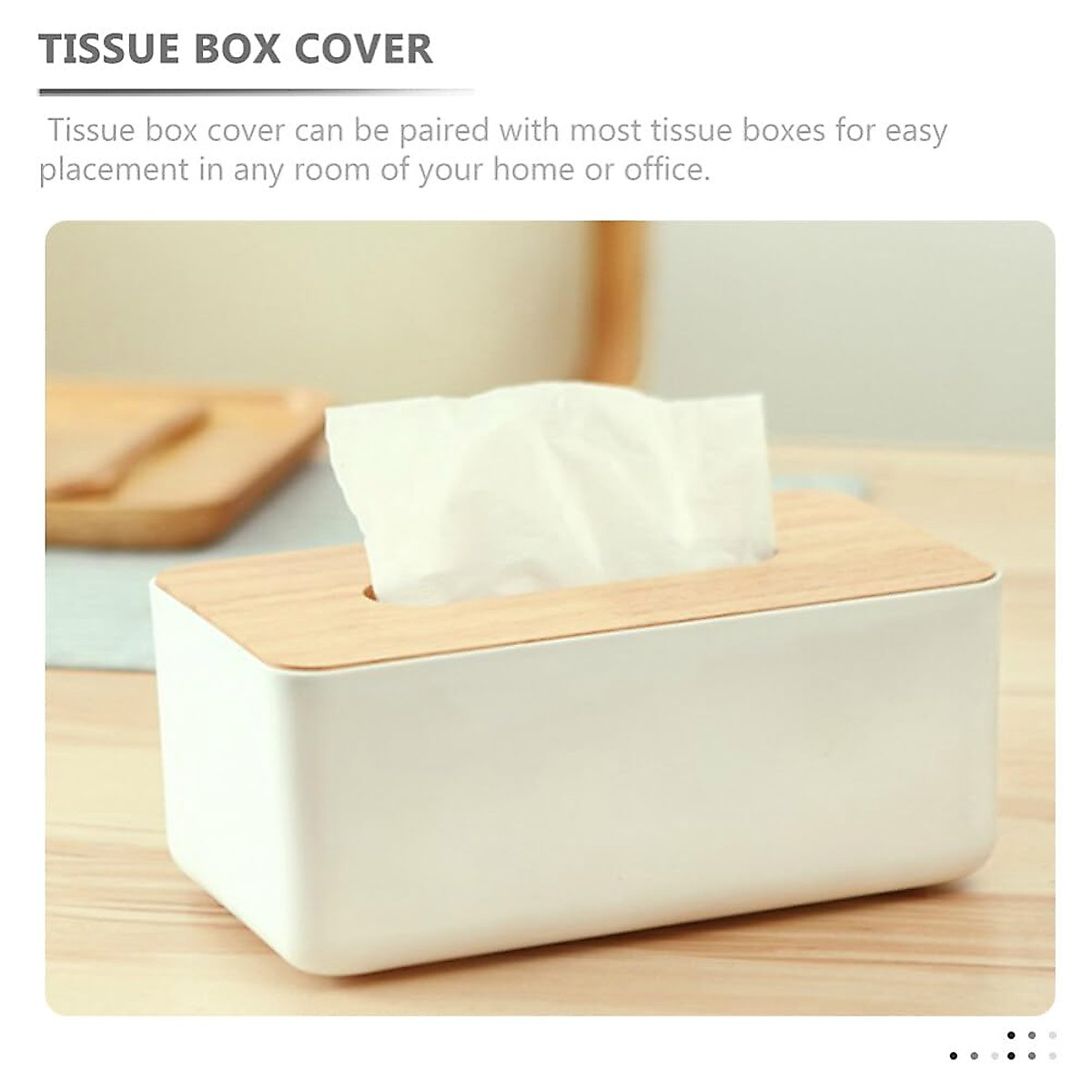 Alipis Bamboo Tissue Box Cover Holder Facial Tissue Dispenser Box Rectangle Paper Tissue Napkin Holder for Bathroom Kitchen Home Countertop