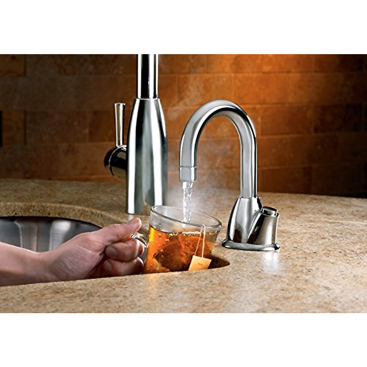 InSinkErator HOT100 Instant Hot Water Dispenser System - Faucet & Tank, Chrome, H-HOT100C-SS