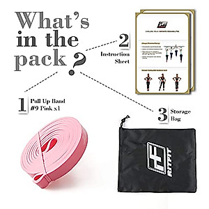 RitFit Pull Up Assist Band - Premium Resistance Band for Pull Up Assistance, Resistance Training, Body Stretching, Powerlifting, Mobility Training (#9 Pink)