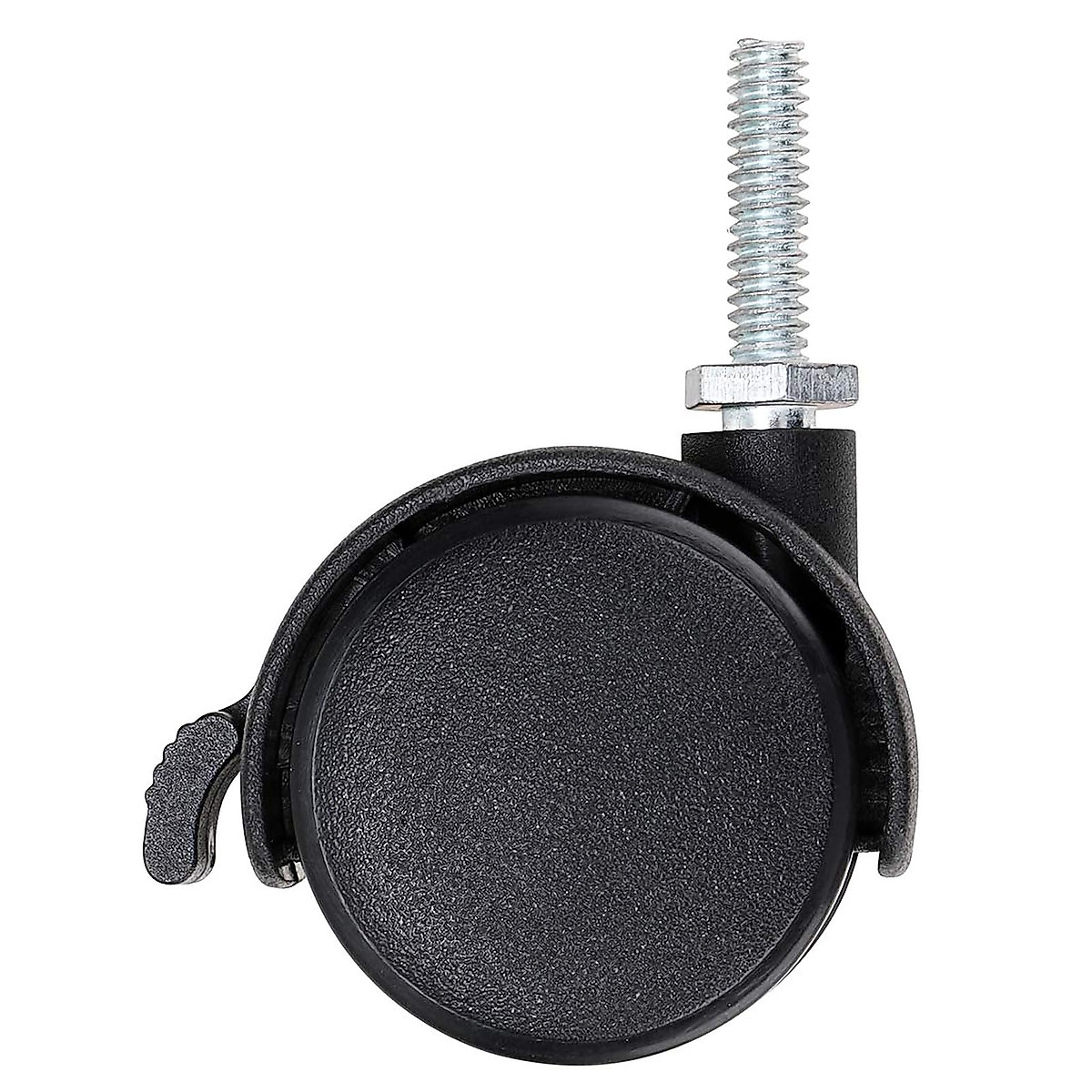 Skelang 4 Pcs 2" Nylon Plastic Swivel Stem Casters Wheel with Brakes, Thread Stem Diameter 5/16", Replacement for Cart, Table, Shelf Unit, Cabinet, Load Capacity 44 Lbs Per Wheel