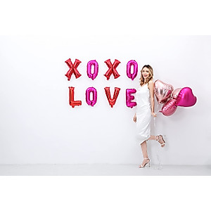 16 Inch XOXO LOVE Letters Pink Red Foil Balloons (XOXOLOVE)