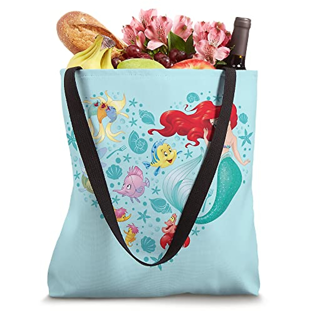 Disney The Little Mermaid Ariel Under the Sea Heart Tote Bag