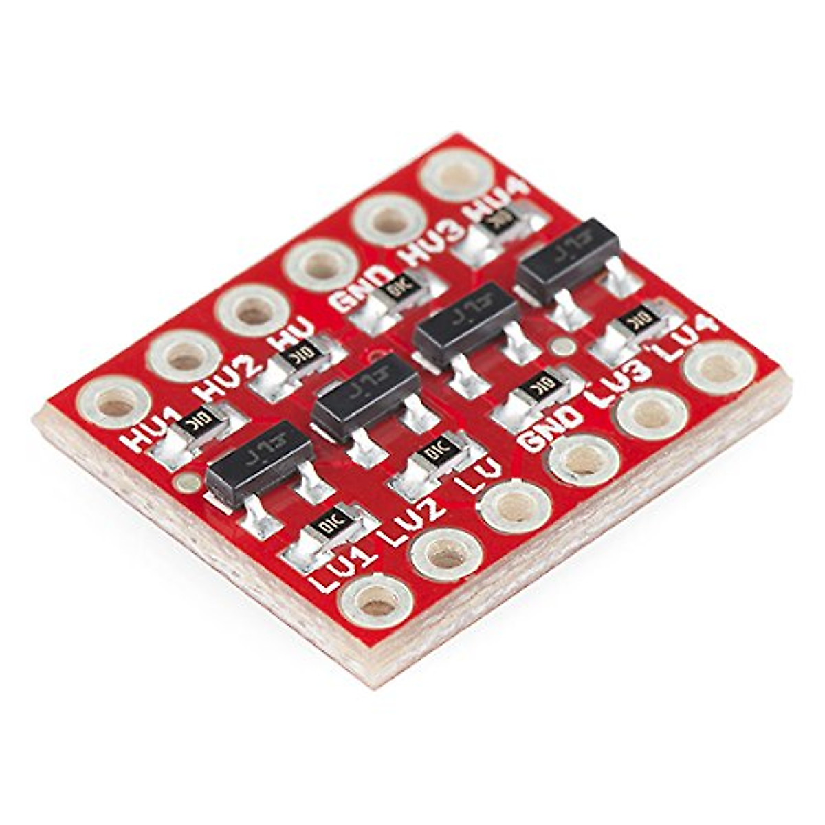 SparkFun Logic Level Converter - Bi-Directional Step Down 5V Signals to 3.3V and Steps up 3.3V to 5V Board Dimensions: 0.63 x 0.52 (16.05 x 13.33mm)