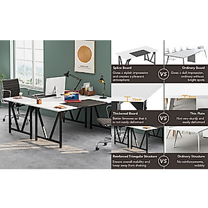 Tribesigns 12FT Conference Table,4 PCS Large Rectangle Meeting Seminar Table for 10-14 Person,Long Business Tables