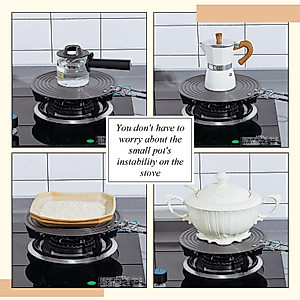 Tujoe 2 Pcs Simmer Plate for Gas Stove 11 Inches and 9.5 Inches Heat Diffuser Round Stove Diffuser with Anti Scalding Handle for Electric Stove Pot Cookware Protection Accessories