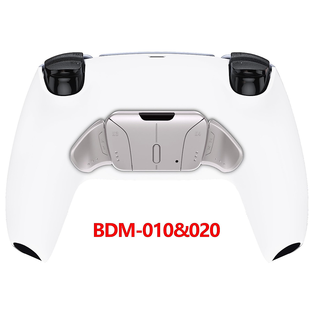 eXtremeRate White Programmable Real Metal Buttons (RMB) Version RISE4 Remap Kit for PS5 Controller BDM 010 & BDM 020, Upgrade Board & Redesigned Back Shell & 4 Back Buttons for PS5 Controller