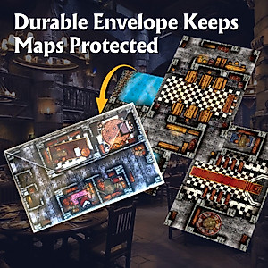Arcknight The Graystone Castle Roleplaying Battlemaps; 16 Modular RPG Maps in 8 Double-Sided Pages, 1" Square Grid, Modular & Versatile Design for Tabletop Gaming - for D&D, Pathfinder and More