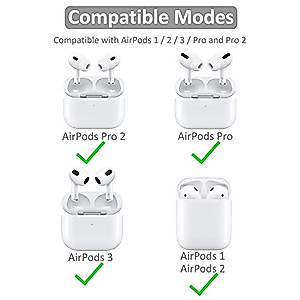 4 Pairs Ear Hooks Compatible with AirPods Pro 2 2022 Release, Anti-Slip C-Shape Hooks and 360 Rotation Adjustable Length Sport Earhooks Holder Wings Compatible with AirPods 3rd 2nd 1st and Pro 1 2
