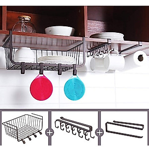 Plate Rack Draining Dish Rack Cabinet Hanging Basket Hooks Kitchen Dish Racks Cruet Storage Rack Cabinet Storage Rack for Kitchen Pan Plate Holder