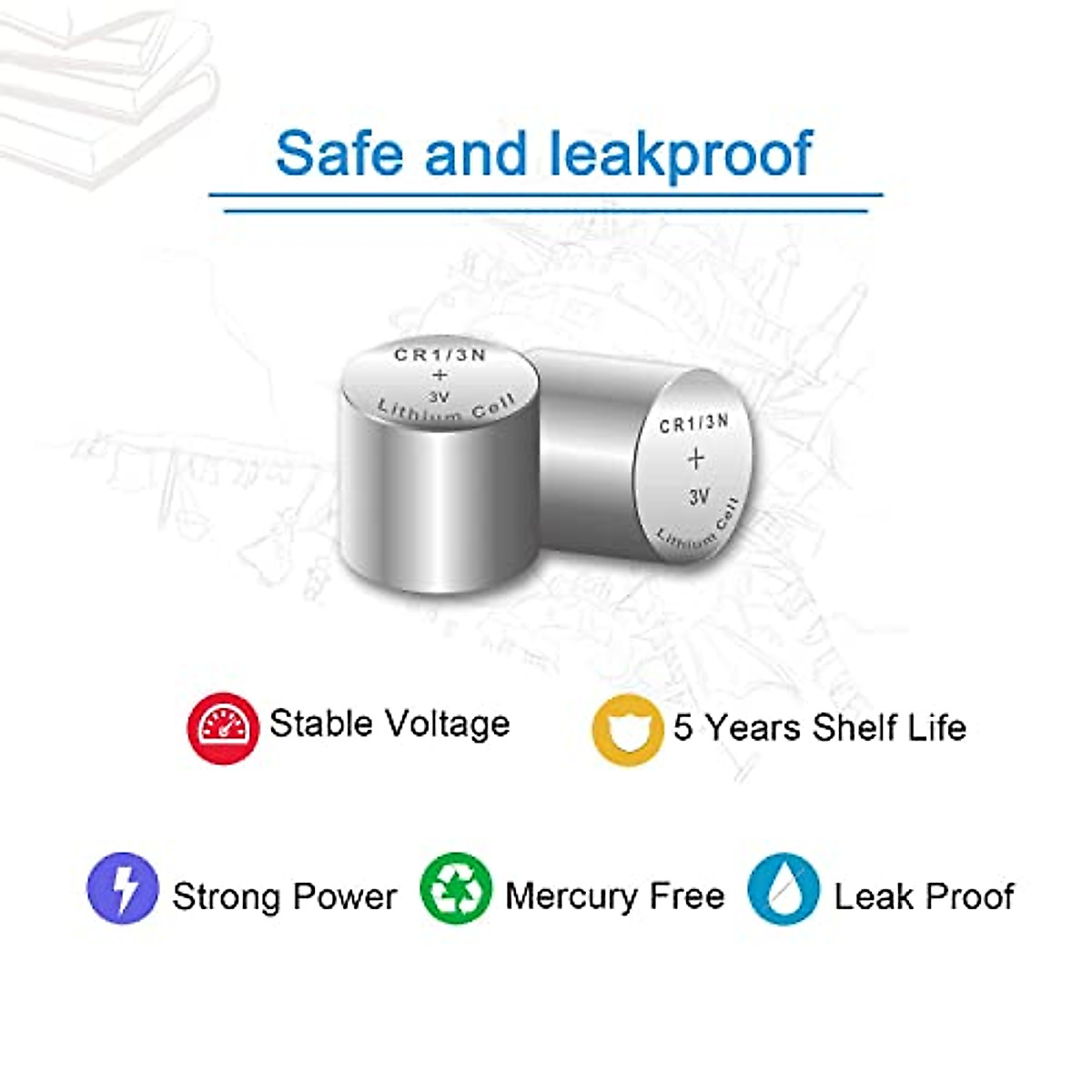 SURPOWER CR1/3N 3V Lithium Battery 10 Pack 【5-Year Warranty】