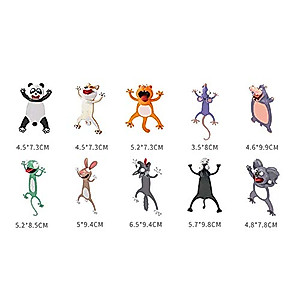Kids Wacky Pals Bookmarks Squashed 3D Cartoon Animals Funny Cute Plastic Book Marks Student Reading Gift Stationery Gift (1PCS-Hippo)