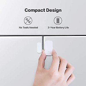 Aqara Door and Window Sensor Plus Aqara Wireless Mini Switch, Requires AQARA HUB, Zigbee Connection, for Remote Monitoring, Alarm System and Smart Home Automation