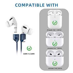 Magnetic Anti-Lost Straps for AirPods,4 Pack Ultra Strong Magnetic AirPods Strap Anti-Lost Neck Rope Cord,Soft Silicone Sports Lanyard Compatible with AirPods 1&2/ Pro /2nd/3rd (Black/White/Grey/Blue)