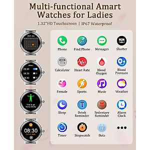 BOCLOUD Smart Watch for Men Women(Answer/Make Call), Bluetooth Smartwatches for iPhone Android iOS IP68 Waterproof Fitness Activity Tracker with Blood Pressure/Heart Rate/Sleep Monitor/Messages