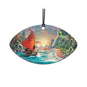 Disney – Moana – Maui Te Fiti – Thomas Kinkade Studios - 4.5” x 2.5” Oval Shaped Hanging Acrylic Print Accessory – Officially Licensed Collectible
