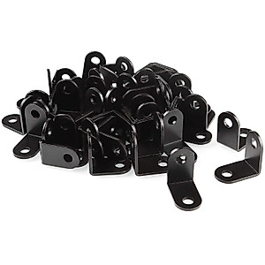 50 PCS Black L Bracket, 26mmx26mmx16mm Small Metal Corner Brace Joint Fastener, 90 Degree Angle L Shaped Shelf Bracket for Wood, Shelves, Furniture, Cabinet and More