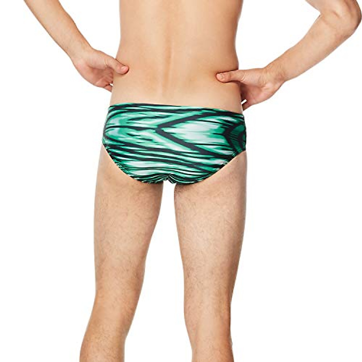 Speedo Mens Swimsuit Prolt Printed Team Colors Swim Briefs, Wave Speedo Green, 32 US