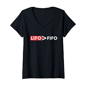 Womens LIFO > FIFO Accountant Controller CPA Bookkeeper Funny Cute V-Neck T-Shirt