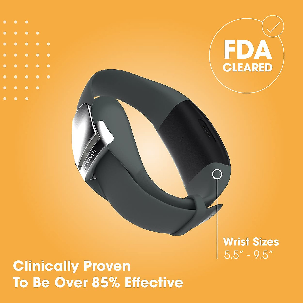 Reliefband Premier | FDA Cleared | Vomiting Relief for Motion Sickness (Car, Air, Train, Sea), & Morning Sickness | Drug Free (Charcoal)
